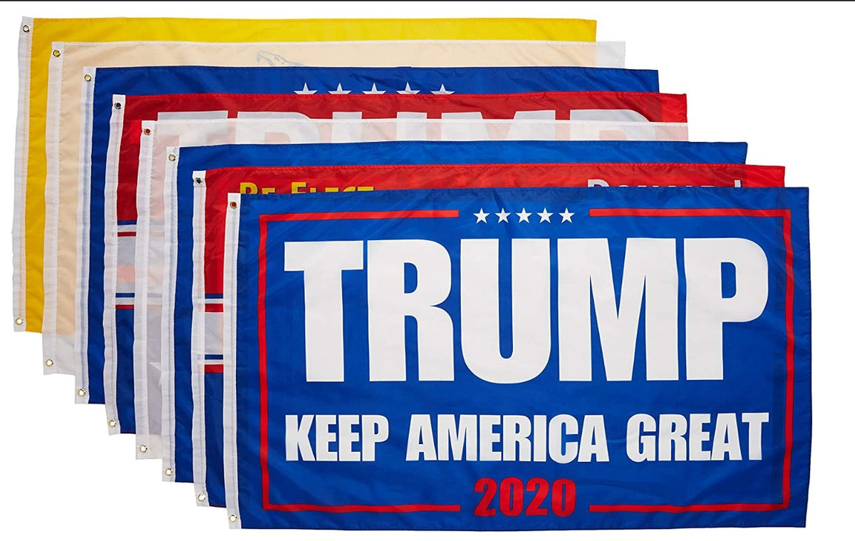 Variety Pack Of 8 Trump Flags 3x5