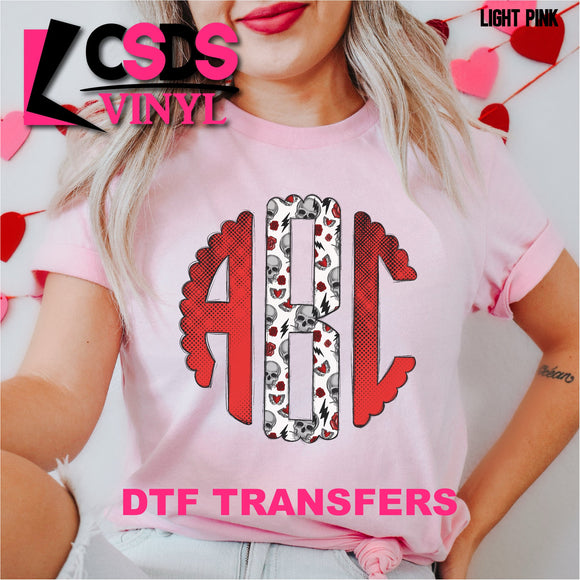 Dtf Transfer Dtfcustom46 Custom Monogram Valentine Skulls Csds Vinyl