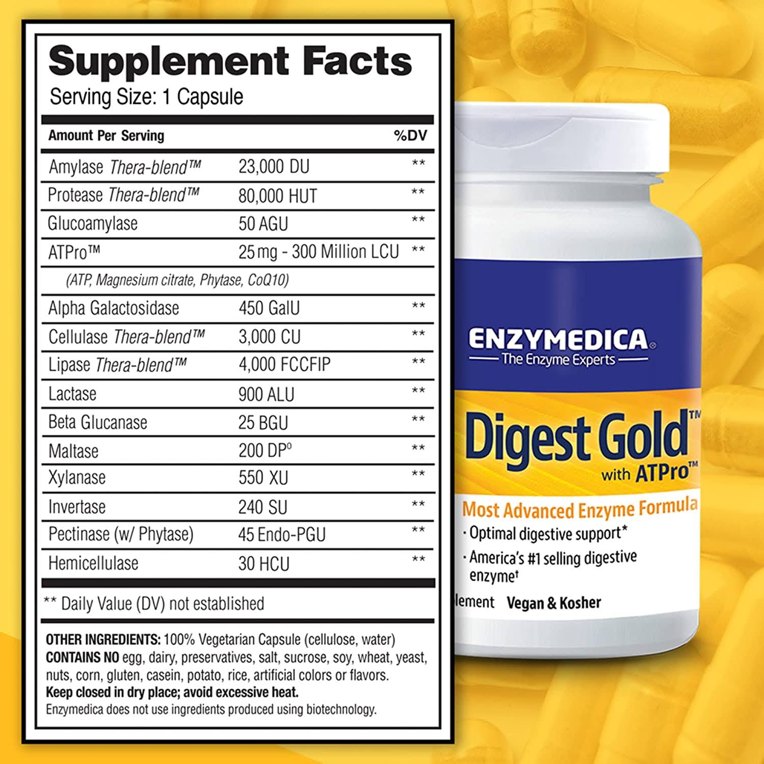 Digest Gold With Atpro Advanced Enzyme Formula Enzymedica Shredded Rx