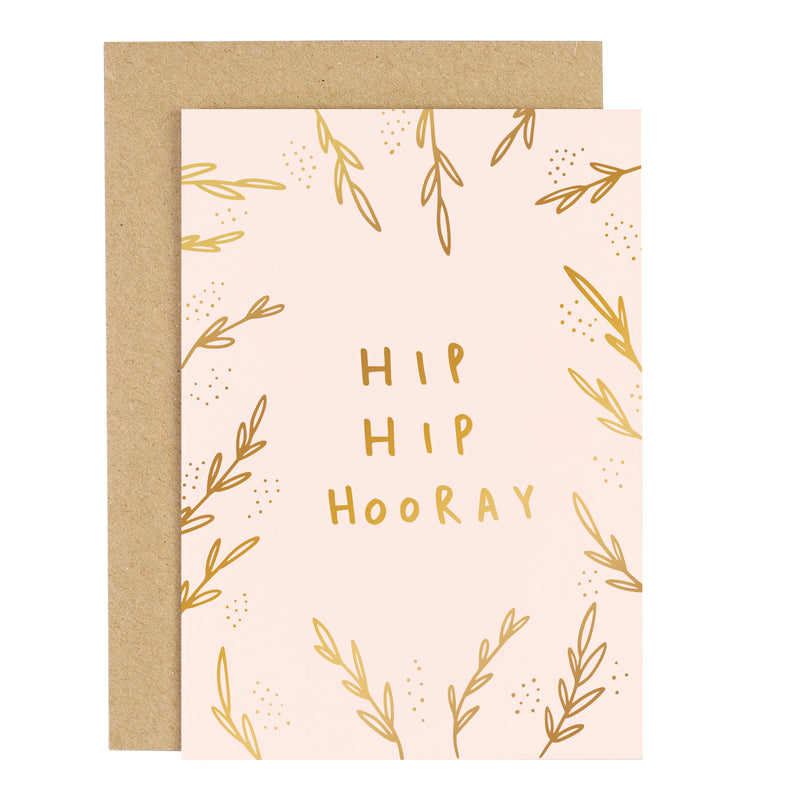 Hip Hip Hooray Blush Pink Congratulations Card