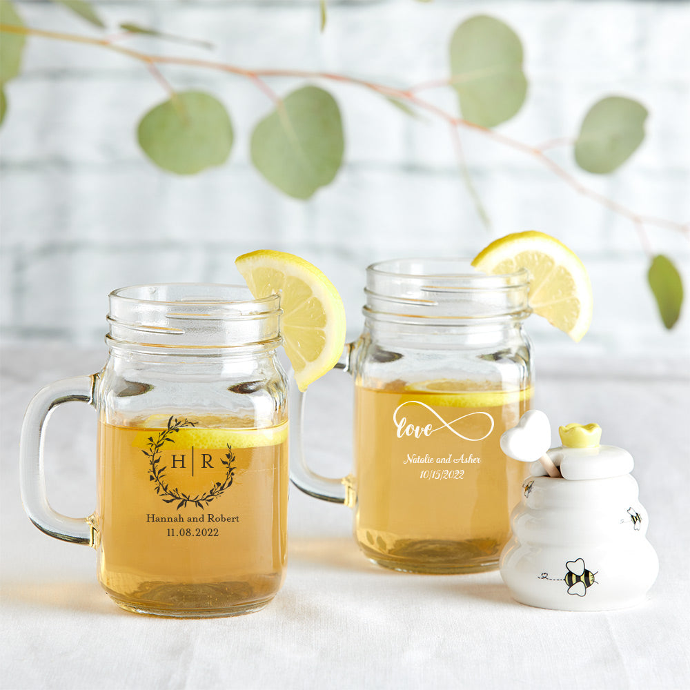 Personalized 12 Oz Mason Jar Mug With Lid My Wedding Favors