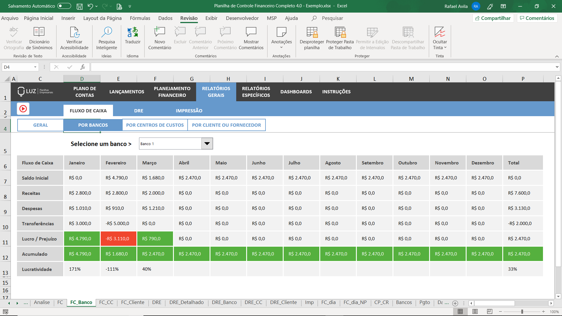 Planilha De Controle Financeiro Completo Em Excel Planilhas Prontas