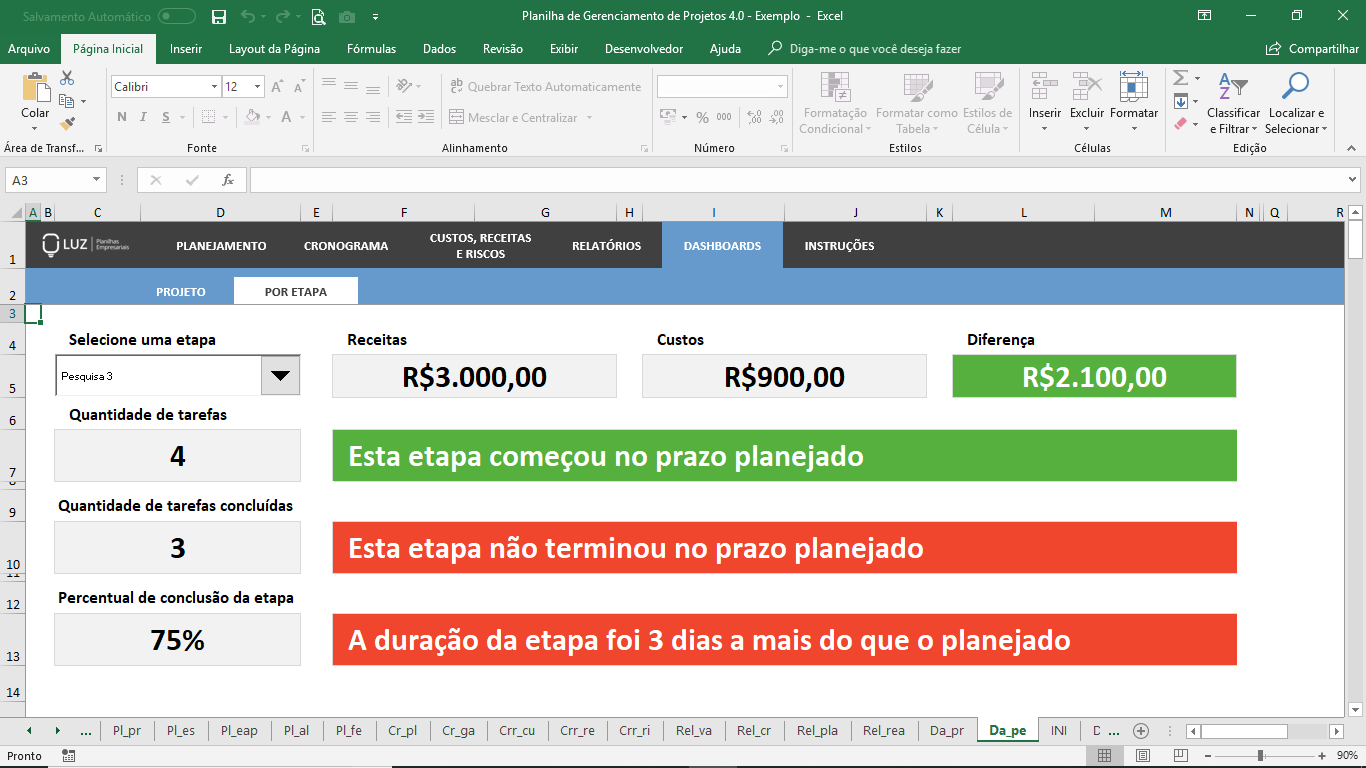 Planilha De Gerenciamento De Projetos Em Excel Planilhas Prontas