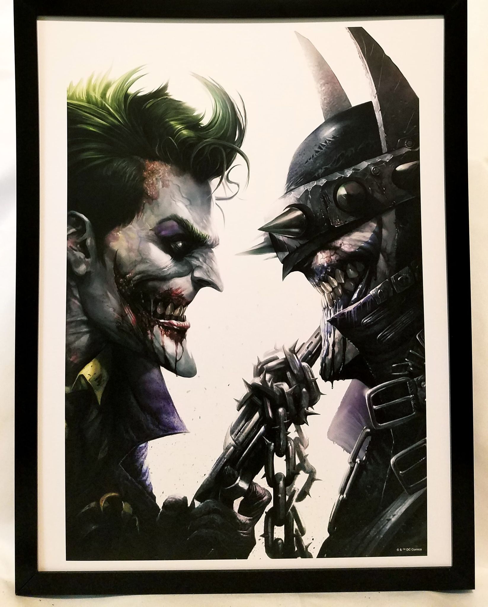 Joker Batman Who Laughs By Francesco Mattina Framed 12x16 Art Print Dc