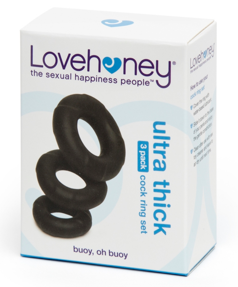 Lovehoney Uk Extra Thick Silicone C Ring Set 3 Pk New