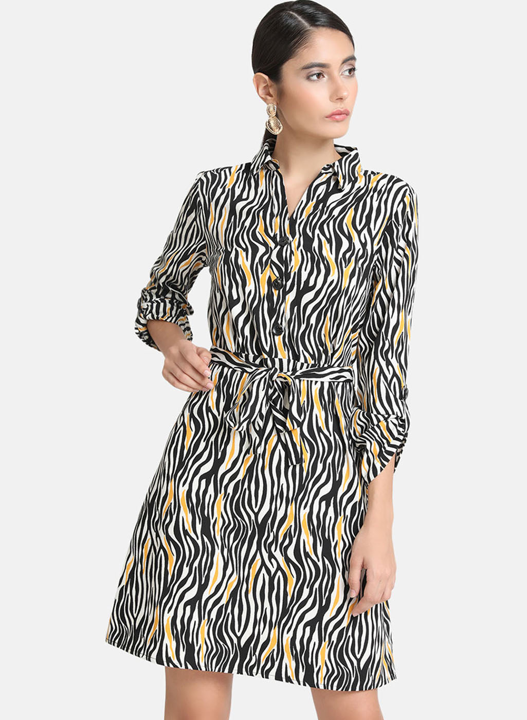 Buy Zebra Print Shirt Dress 119963blackcxs Kazo