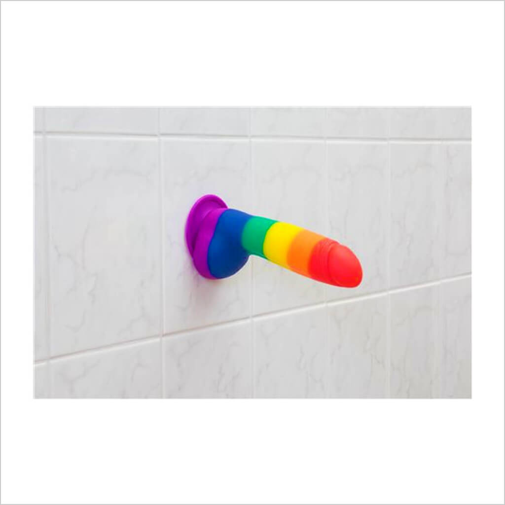 Justin 8″ Rainbow Suction Cup Dildo Swan Addiction Lizzy Bliss