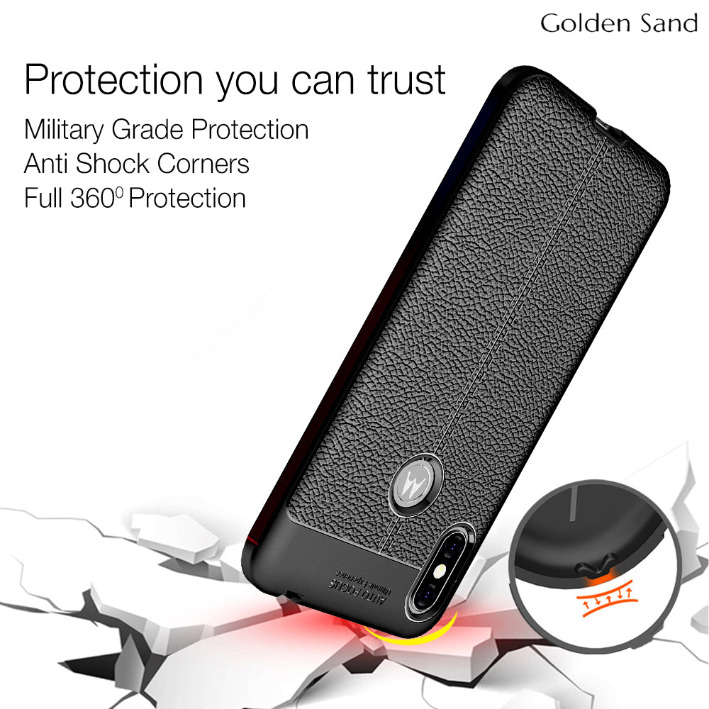 Leather Armor Tpu Series Shockproof Armor Back Cover For Moto P30 Note