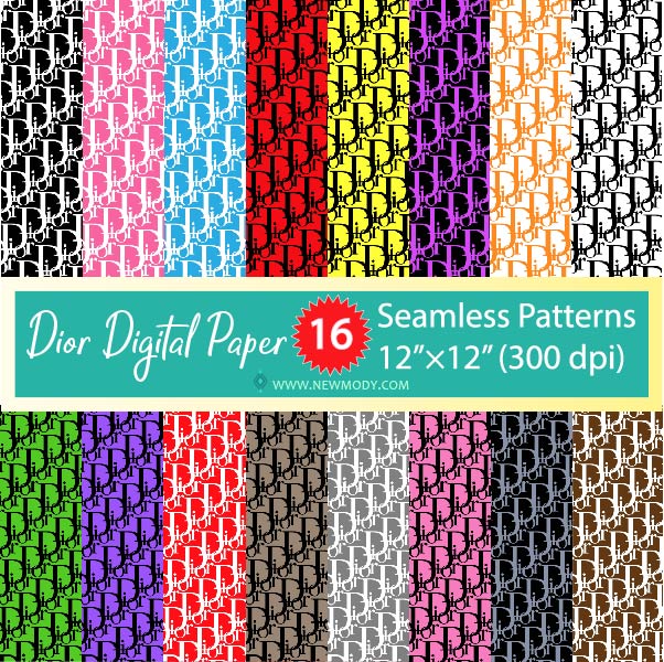 Dior Digital Paper Pack 16 Dior Seamless Patterns Bundle Dior