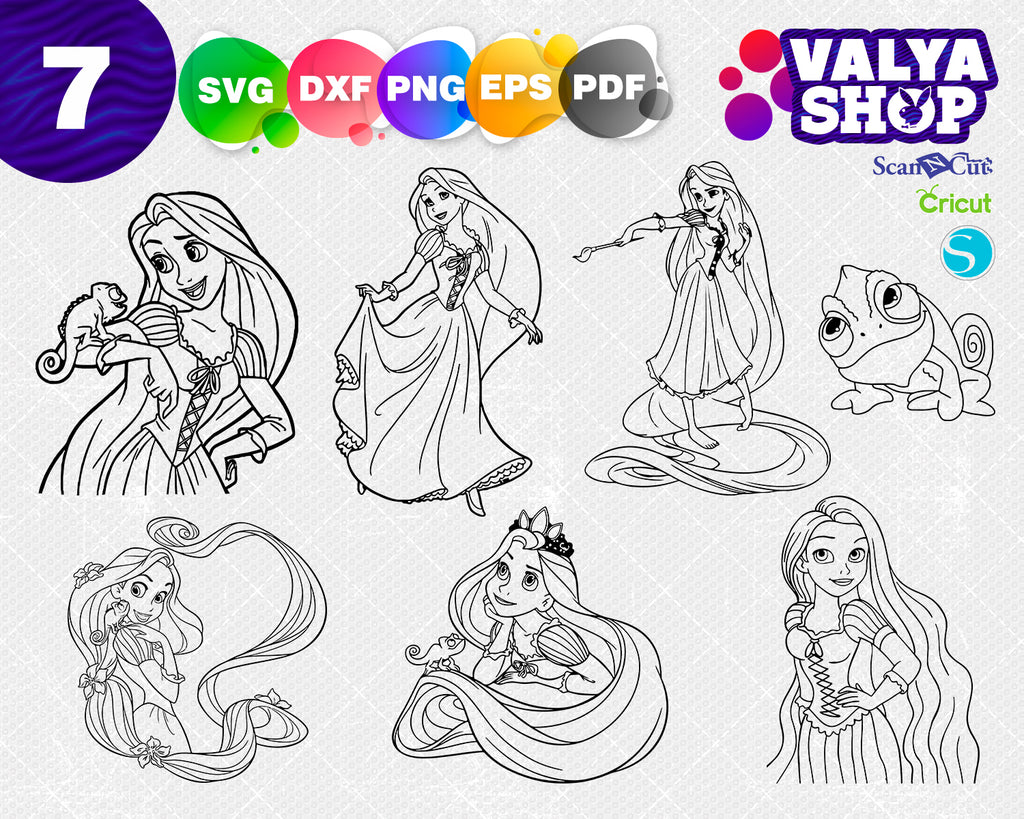 7890 Rapunzel Silhouette Svg Svg Png Eps Dxf File