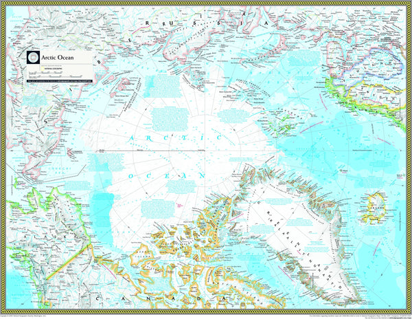 National Geographic Arctic Ocean Political Wall Map