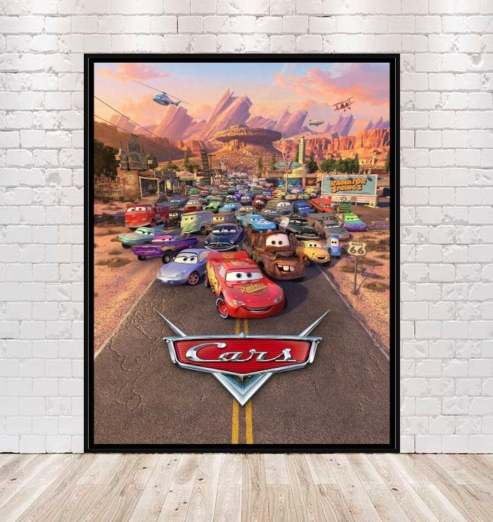 Cars Poster Disney Cars Movie Poster Vintage Disney Poster Disney World