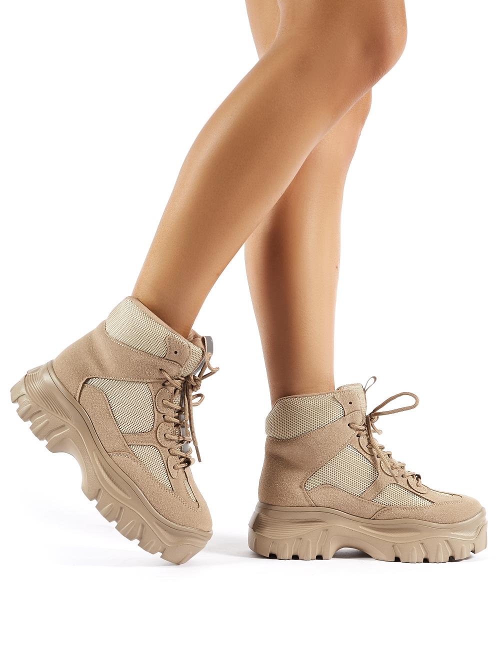 Buy Nude Hiker Boots In Stock