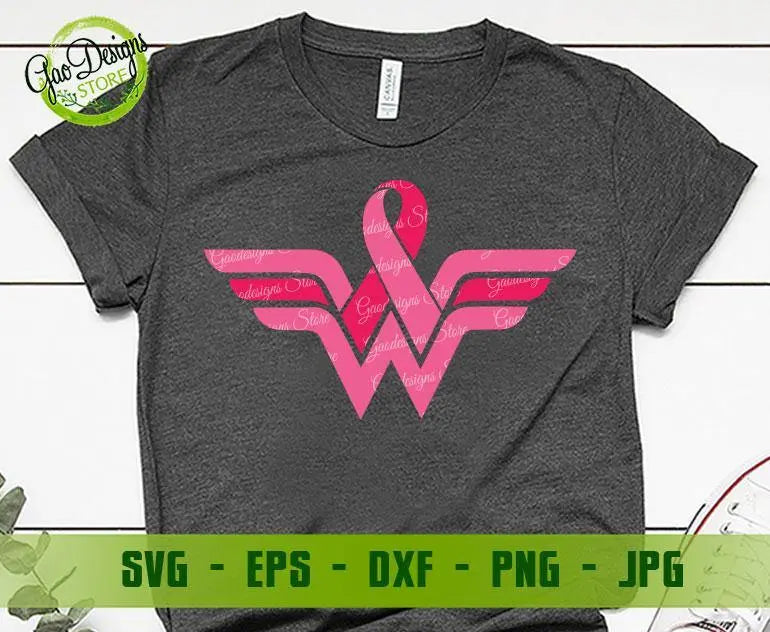 Wonder Woman Cancer Ribbon Svg Wonder Woman Svg Superhero Svg Breast