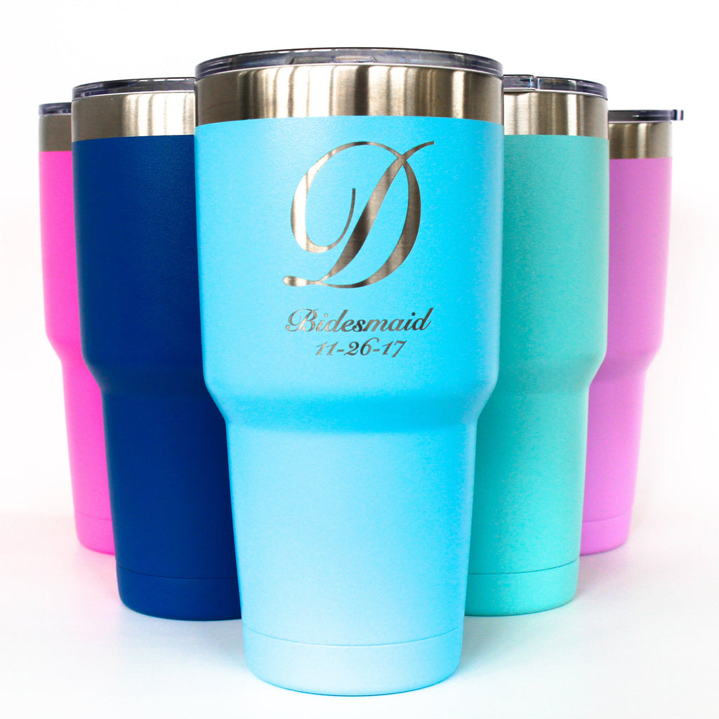 Personalized Powder Coated Tumbler 20oz Engraved Double Wall Insulated