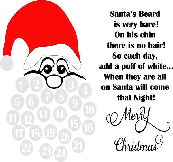 Santas Beard Countdown Svg Eps Png Dxf Craft Room Time