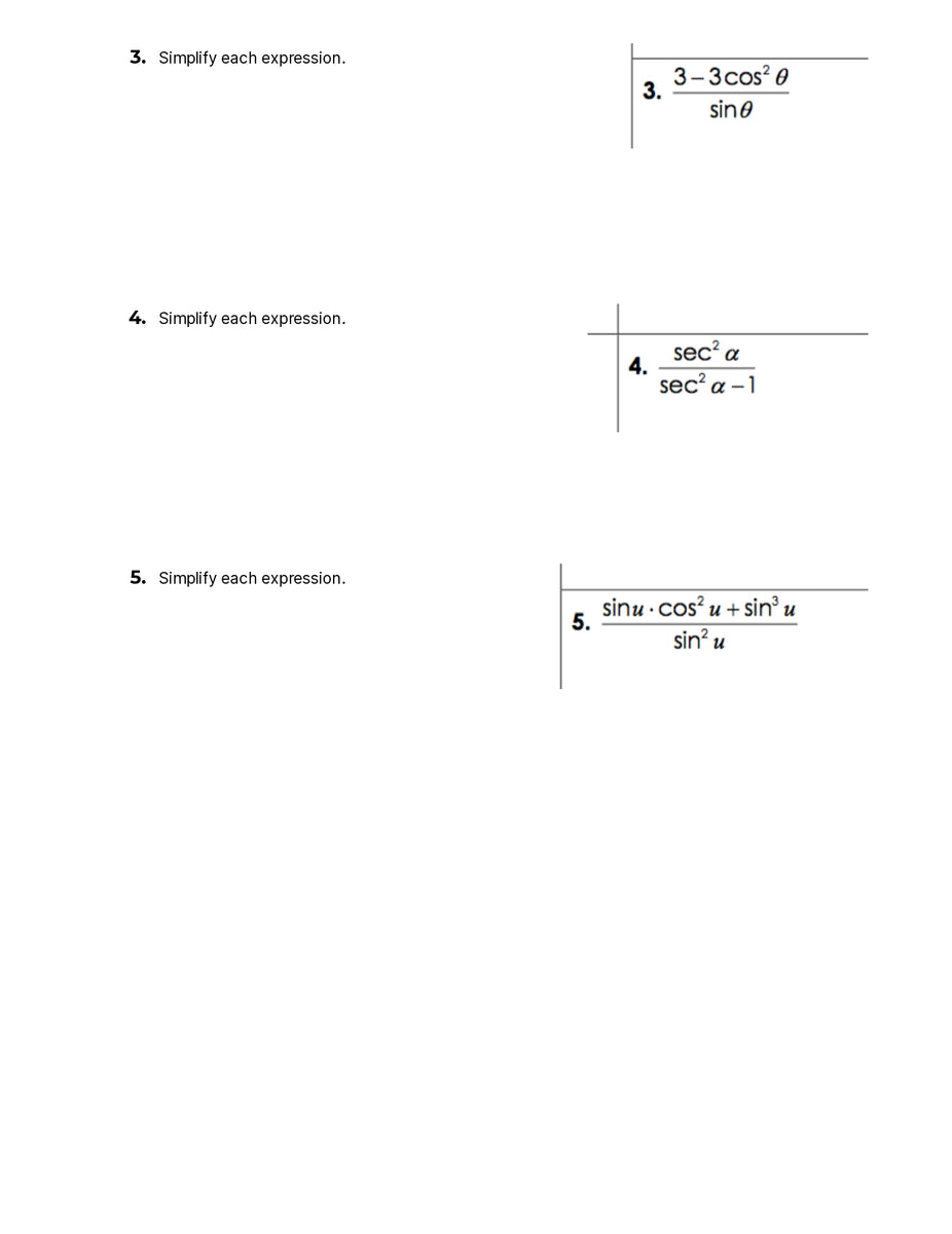 Pre Calculussimplifying Trigonometric Identities Quiz Shop