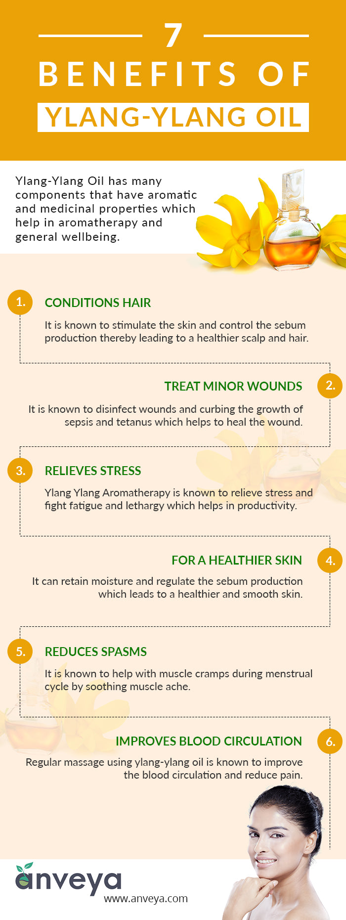 6 Benefits Of Ylang Ylang Oil Infographic