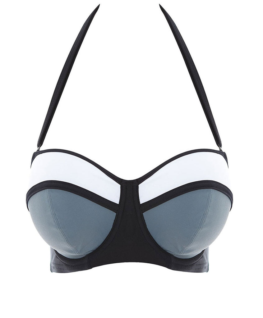 Freya Bondi Underwire Padded Bandeau Bikini Top In Black Bras And Honey Usa