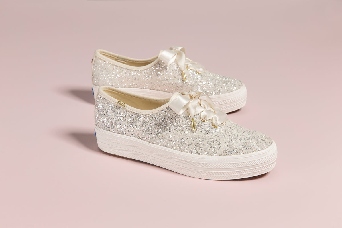 Womens Keds Kate Spade New York Triple Glitter Cream Keds Aust