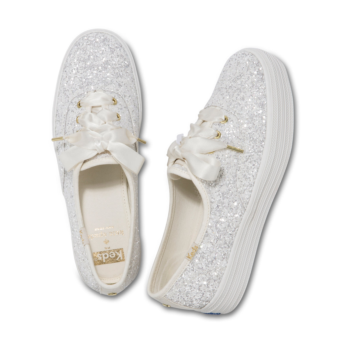 Womens Keds Kate Spade New York Triple Glitter Cream Keds Aust