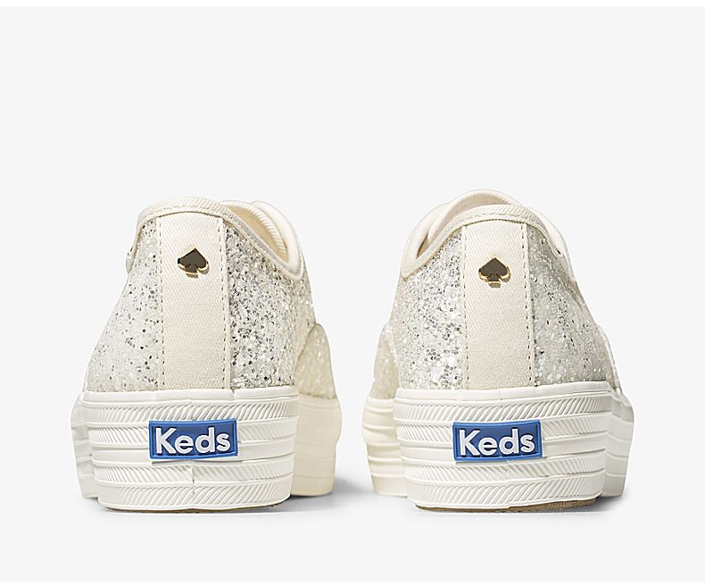 Womens Keds Kate Spade New York Triple Glitter Cream Keds Aust