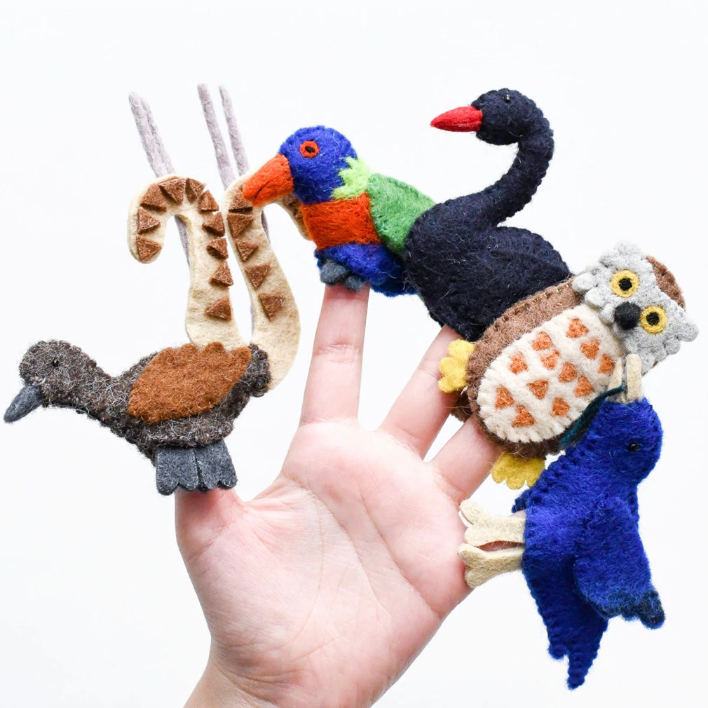 Australian Animals D Birds Of Australia Finger Puppets Set My Hardie