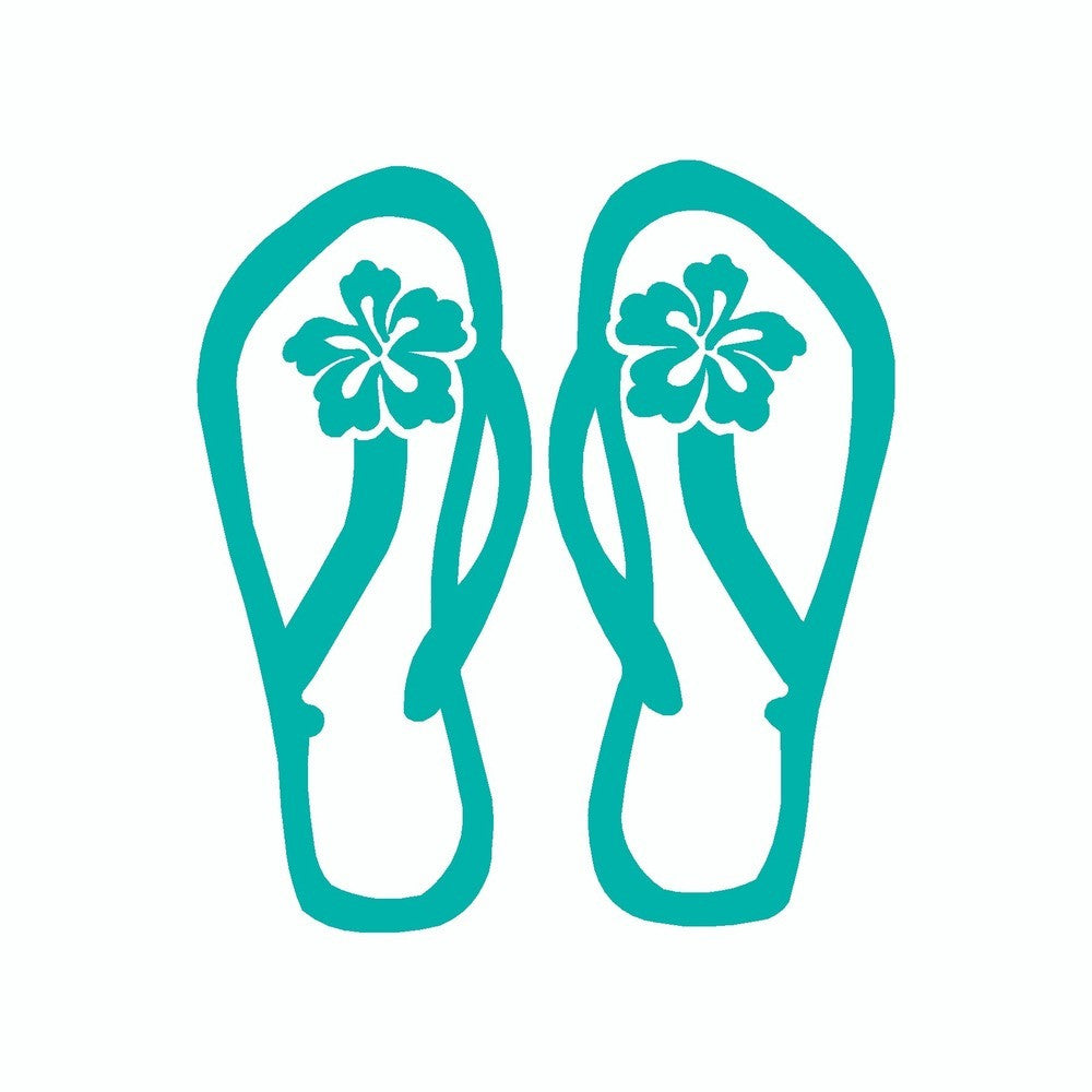 Flip Flop Hibiscus Vinyl Car Sticker Doggy Style Ts