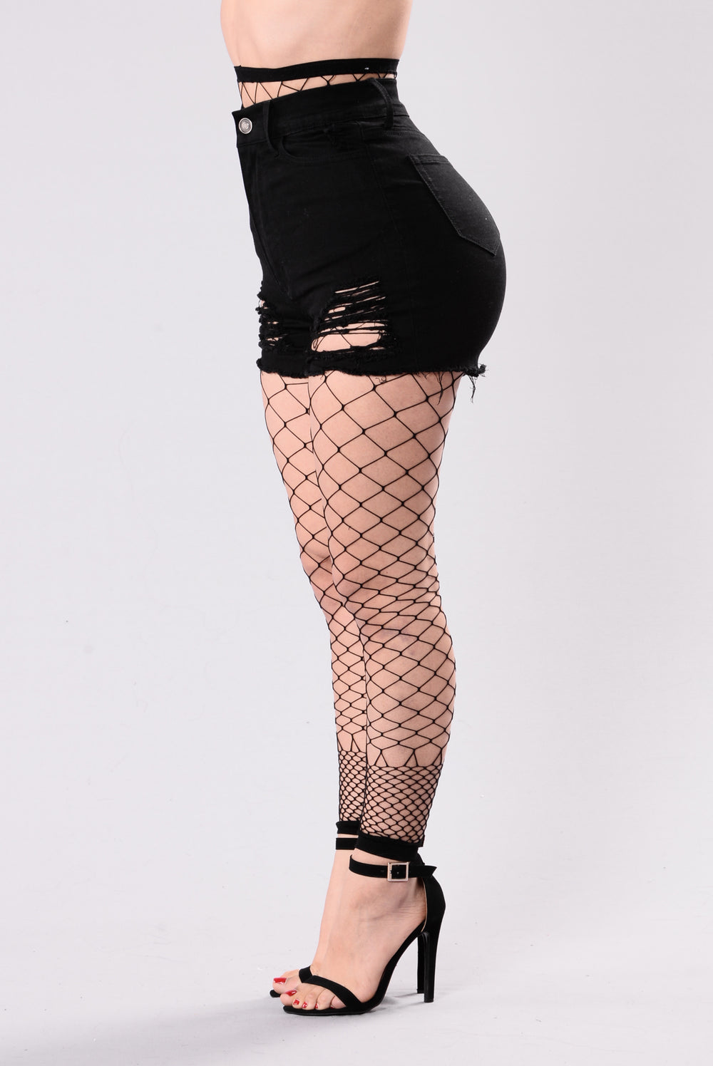 Aurora Diamond Fishnets Leggings Black