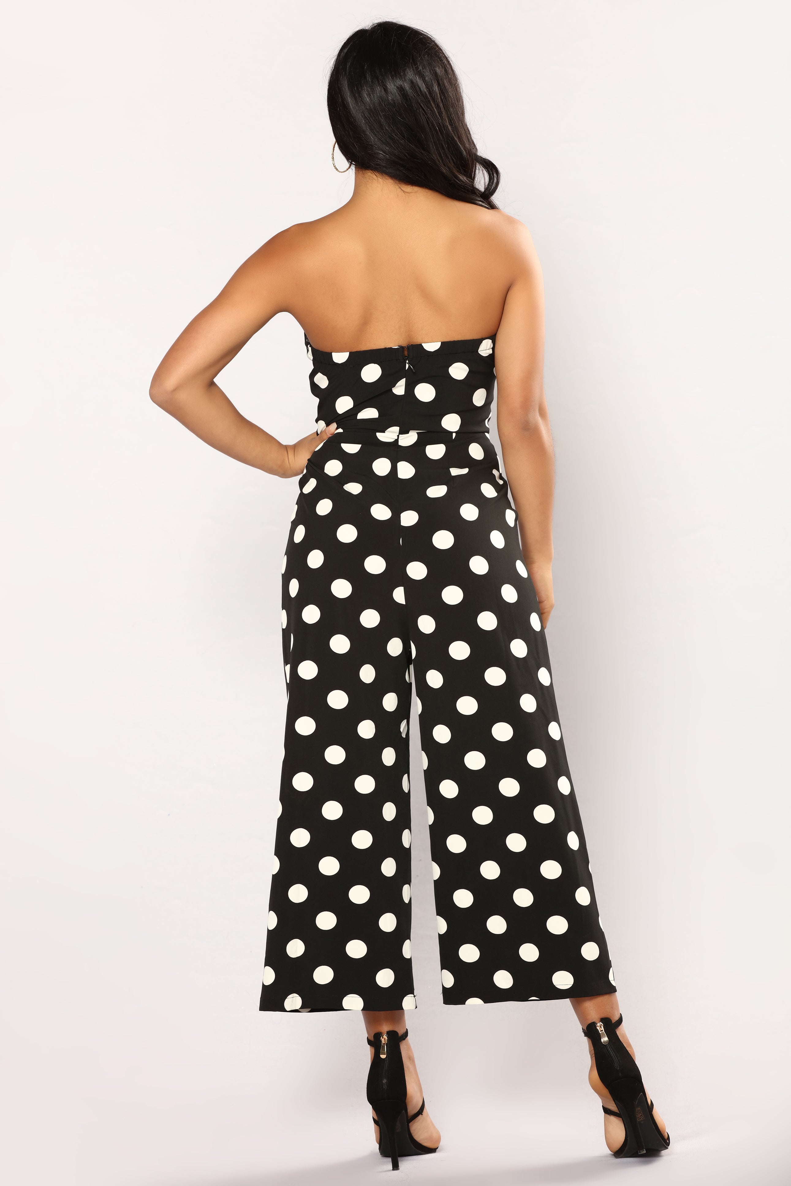 Hot Shot Polka Dot Jumpsuit Blackwhite