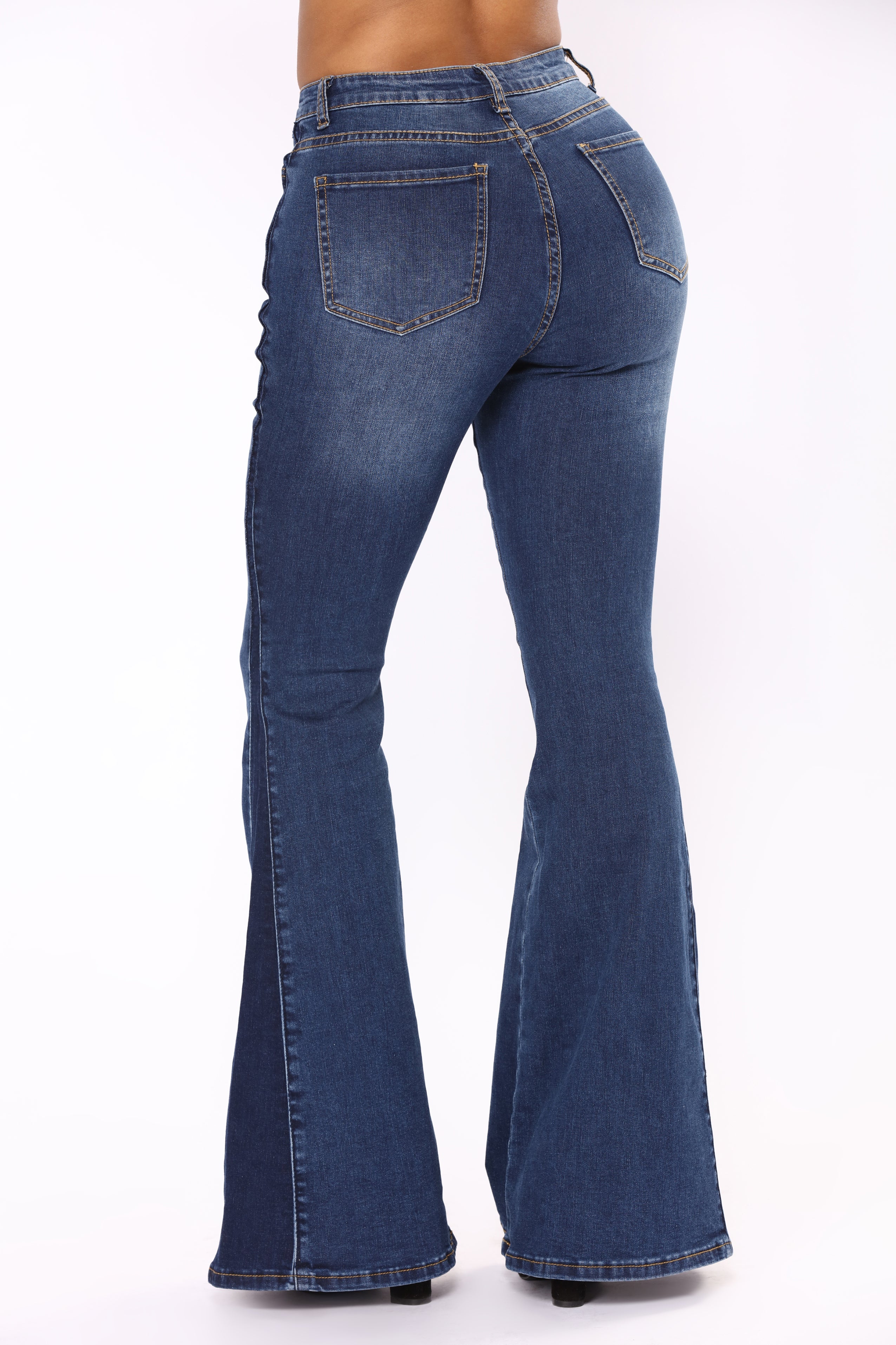 Stay Groovin Bell Bottom Jeans Dark Denim