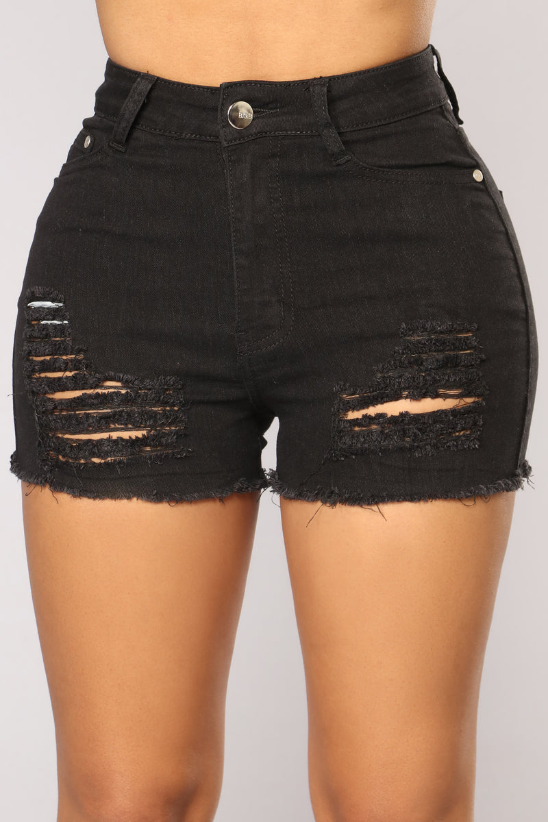 Kristina Distressed Denim Shorts Black Fashion Nova Jean Shorts