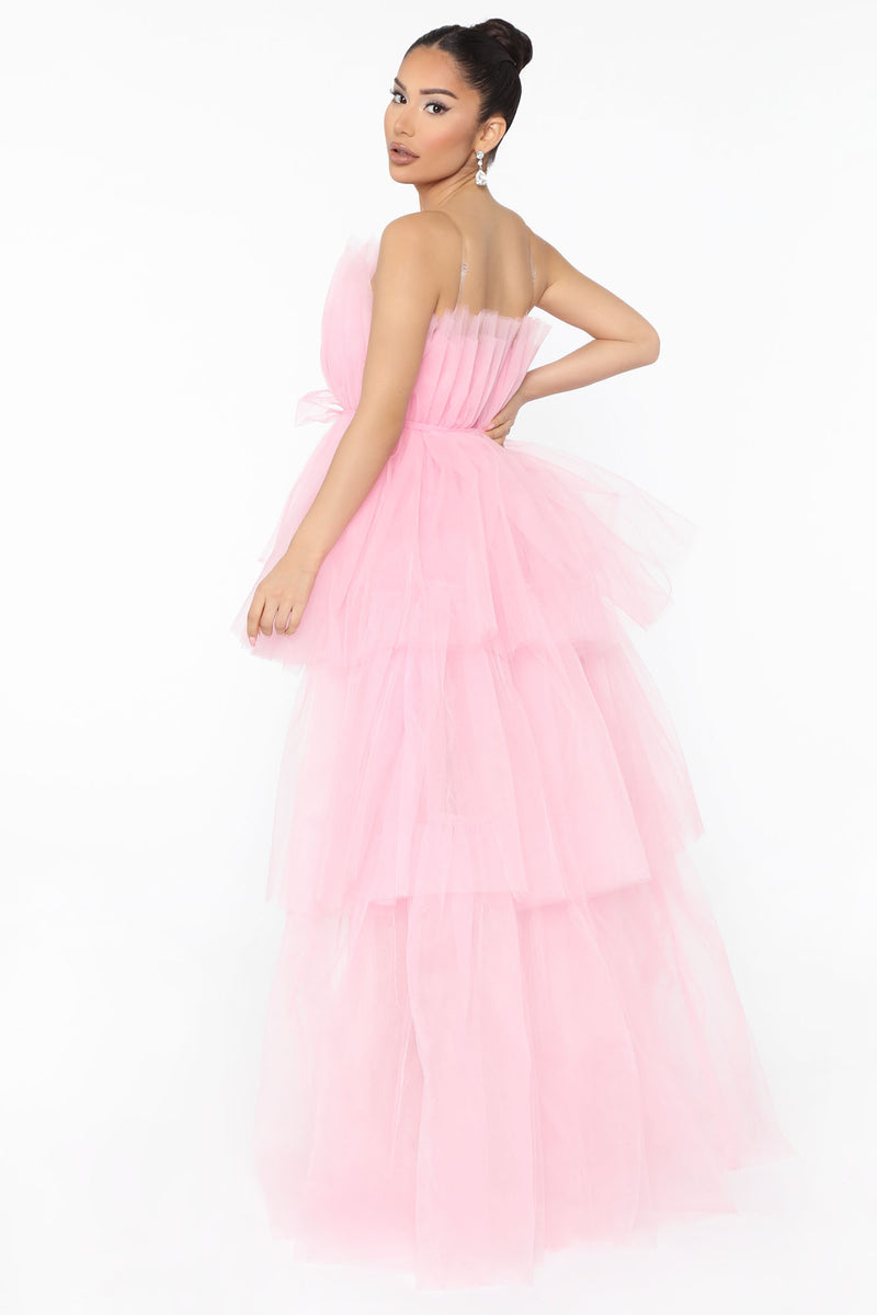 Exclusive After Party Tulle Maxi Dress Pink Fashion Nova Dresses