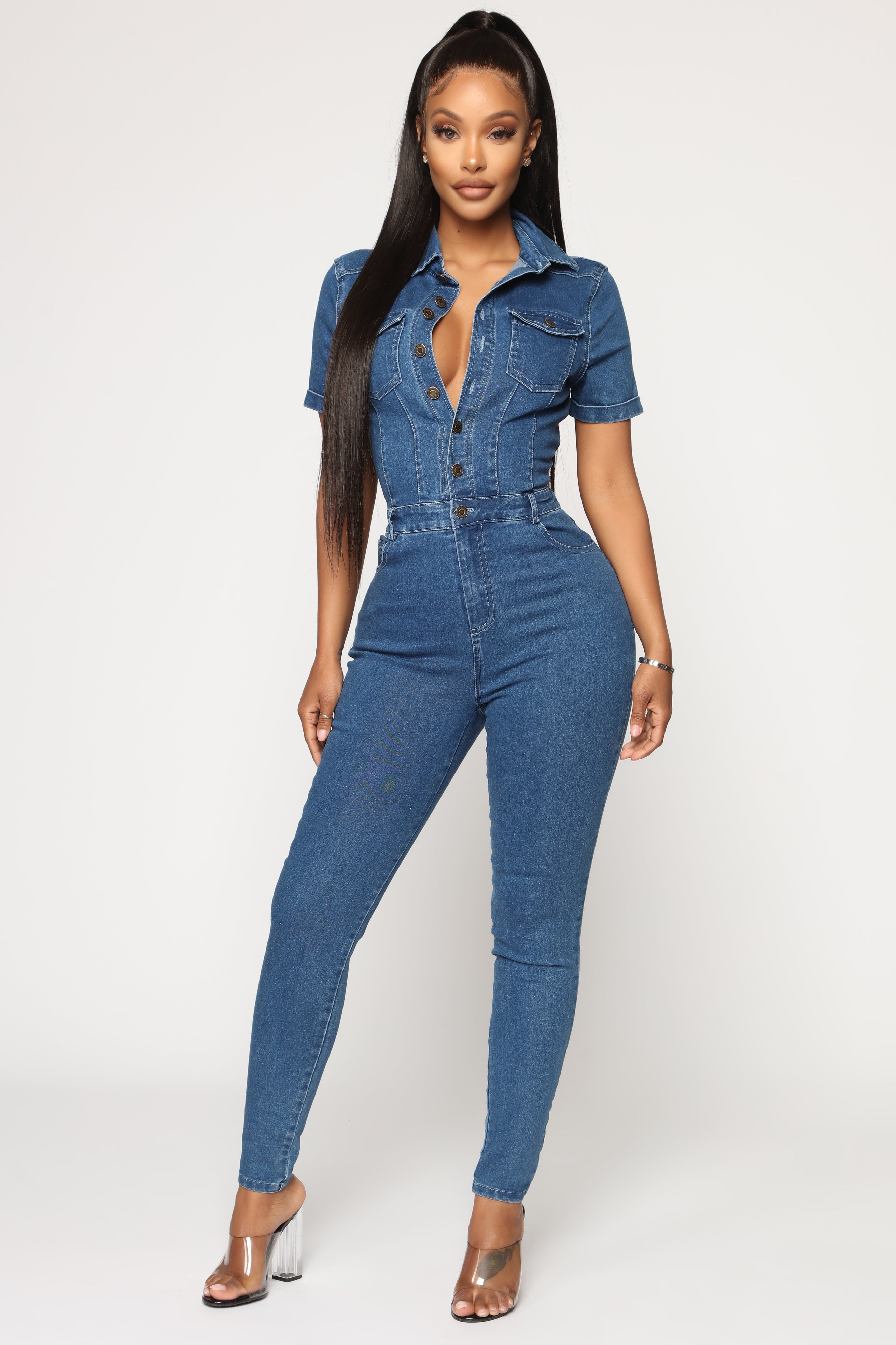 Denim Cutie Jumpsuit Dark Wash