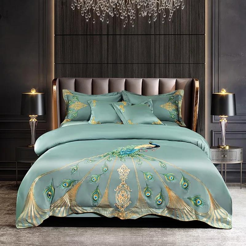 Peacock Duvet Cover Set Egyptian Cotton 600 Tc Roomie Design