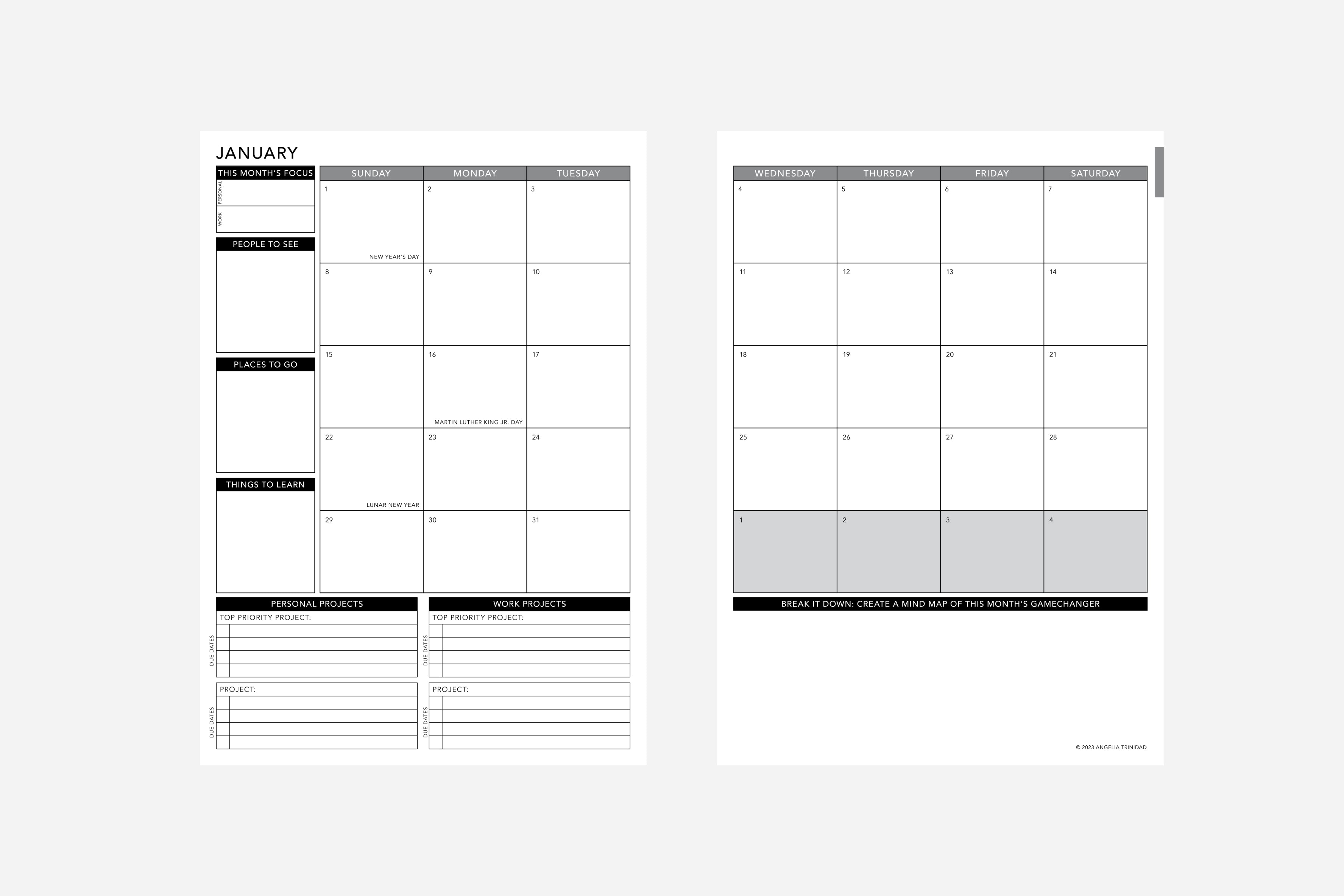 Free Printable Planner 2023 Pdf Printable Template Calendar