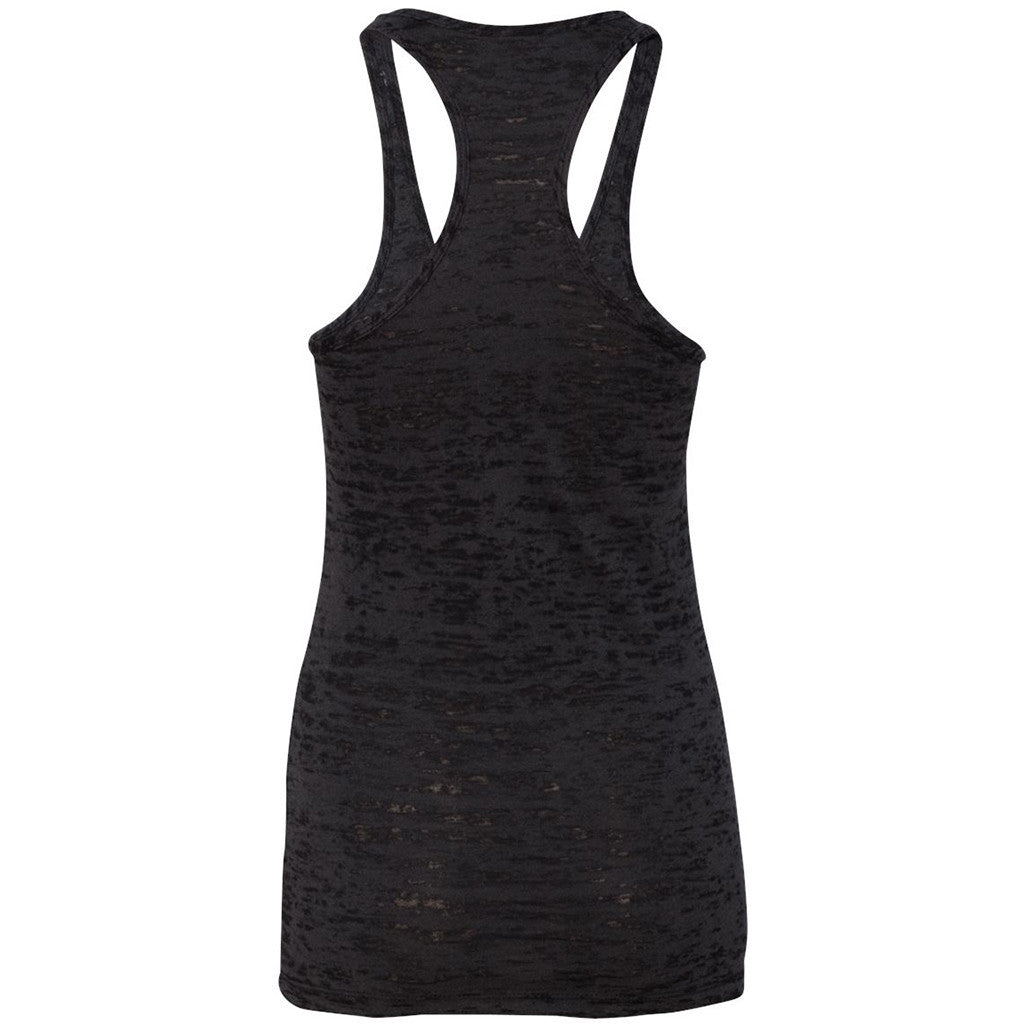 Next Level Womens Black Burnout Racerback Tank