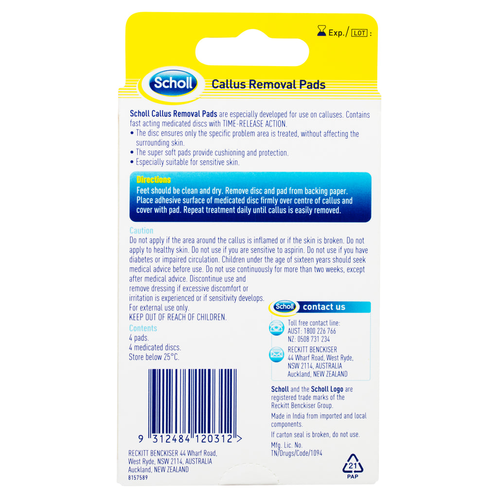 Scholl Callus Removal Pads