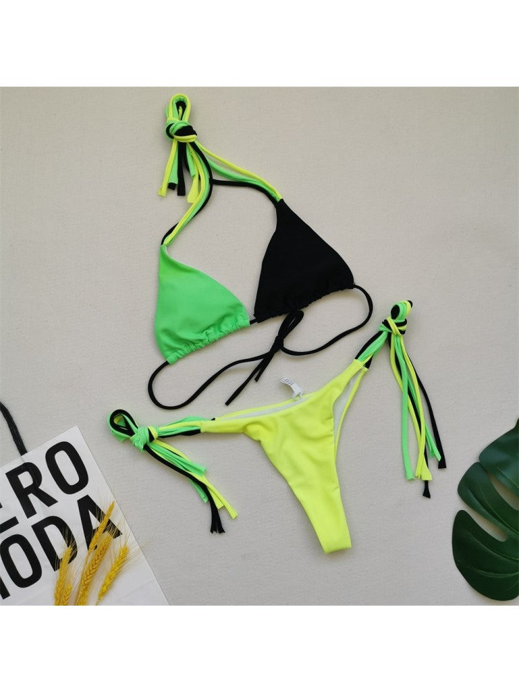 Color Block Bikini Outfit Made