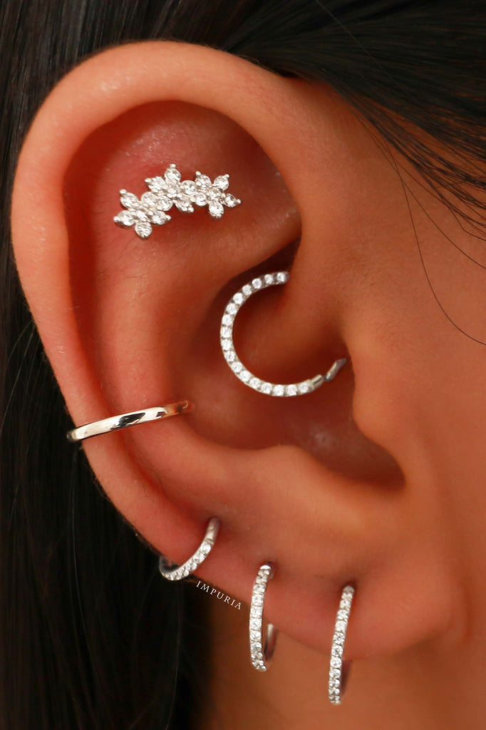 Cute Ear Piercing Combination Curation Ideas For Cartilage Daith Rook