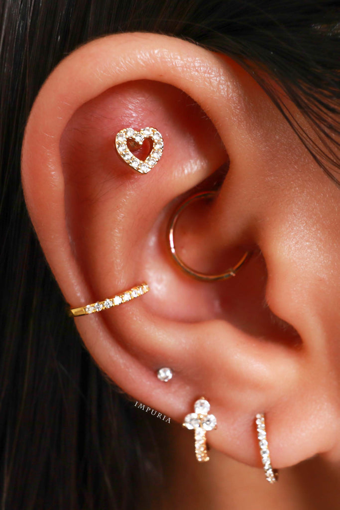 Cute Ear Piercing Combination Curation Ideas For Cartilage Daith Rook