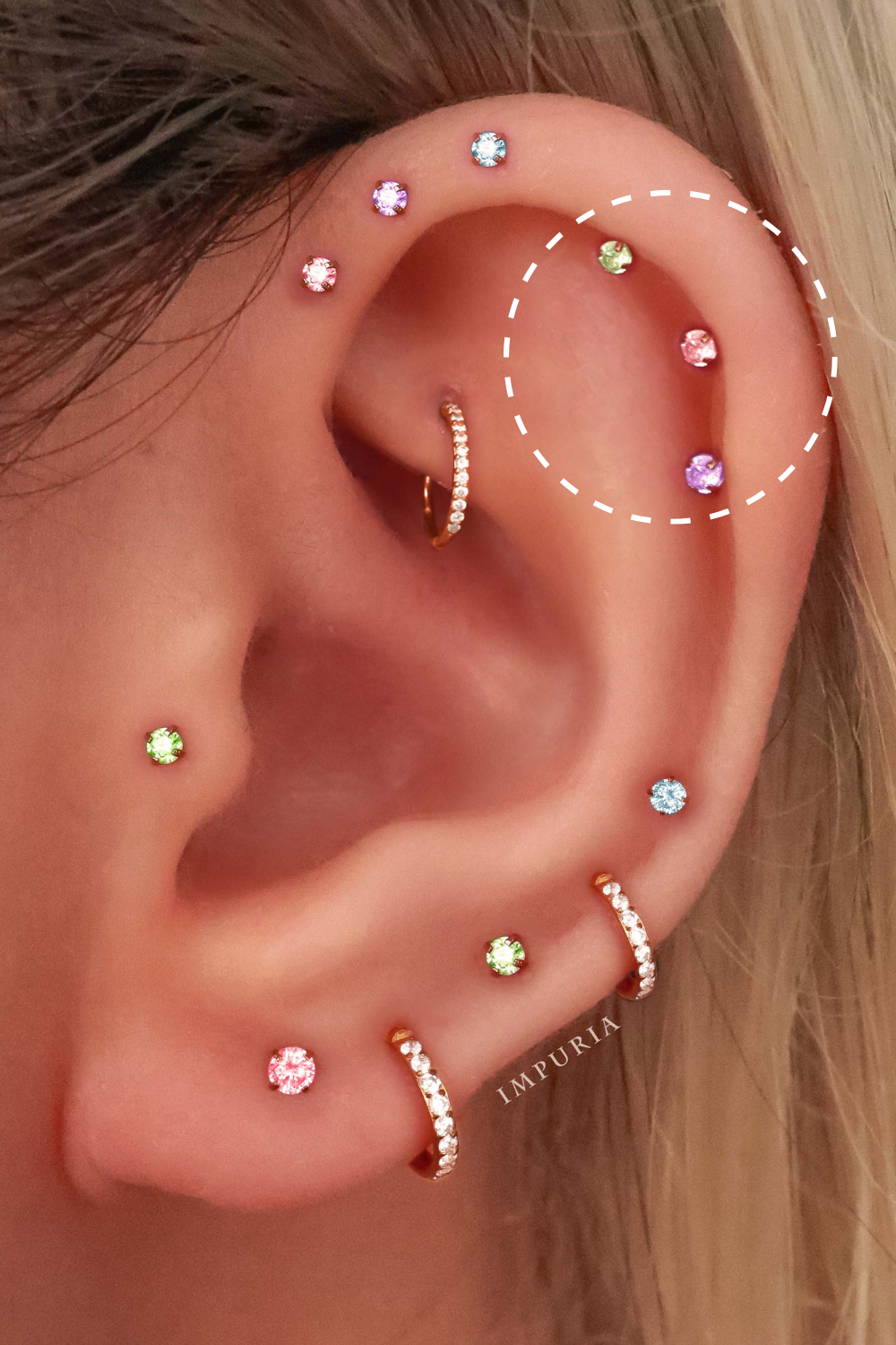 Triple Forward Helix Ear Piercings