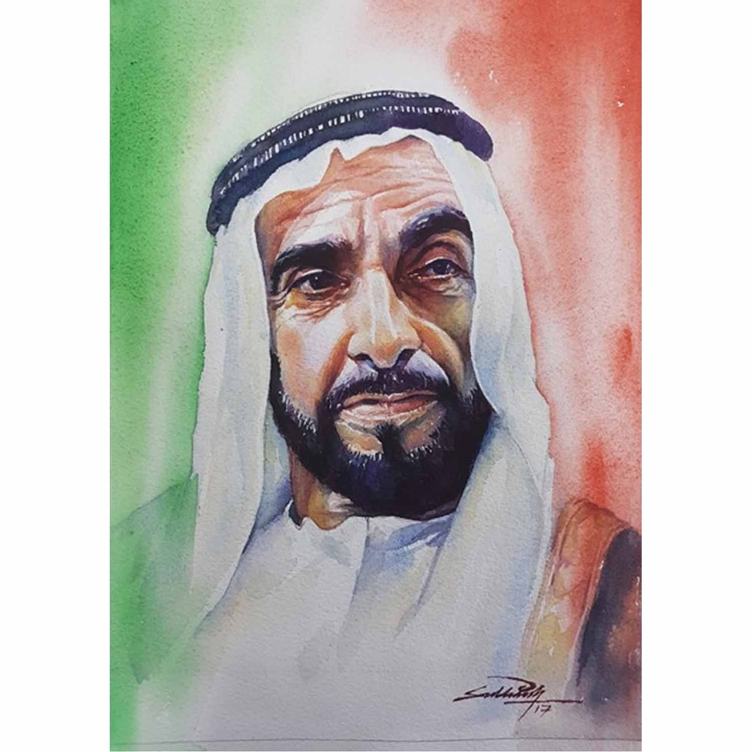 Portrait Of Sheikh Zayed Bin Sultan Al Nahyan Monda Gallery