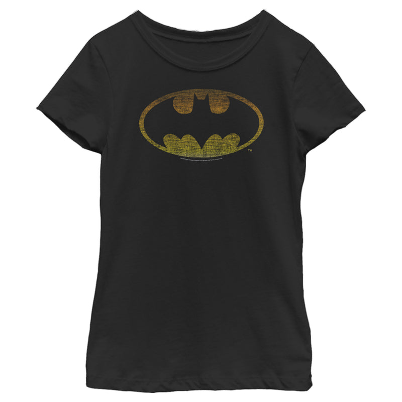 Girls Batman Distressed Classic Logo T Shirt Fifth Sun