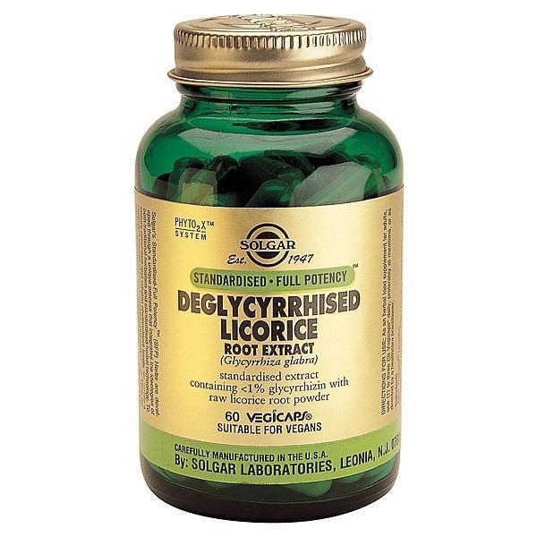 Solgar Deglycyrrhised Licorice Root Extract 60 Vegetable Capsules