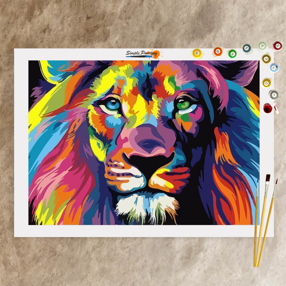 Colorful Lion Paintings