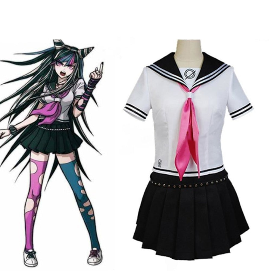 Women 8pcs Ibuki Mioda Cosplay Custome Dangan Ronpa 2 Cosplay Goodbye