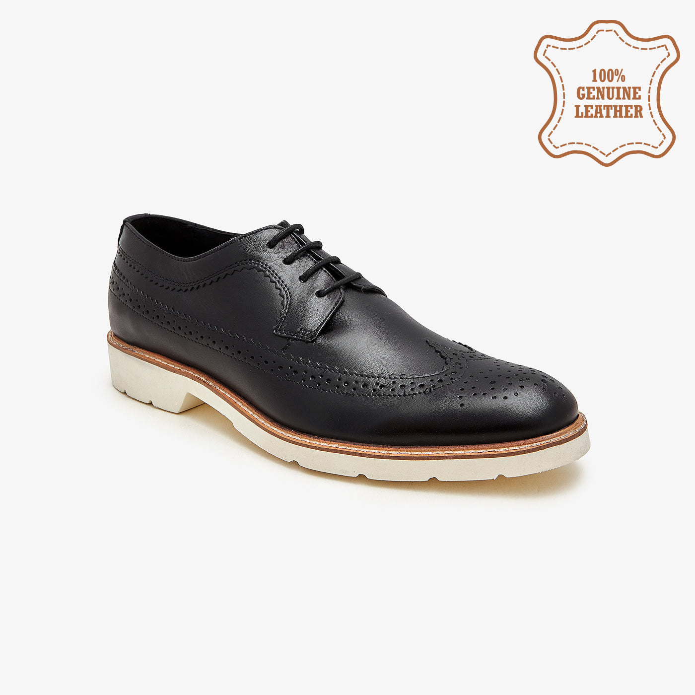 Buy Black Mens Luxurious Leather Brogues