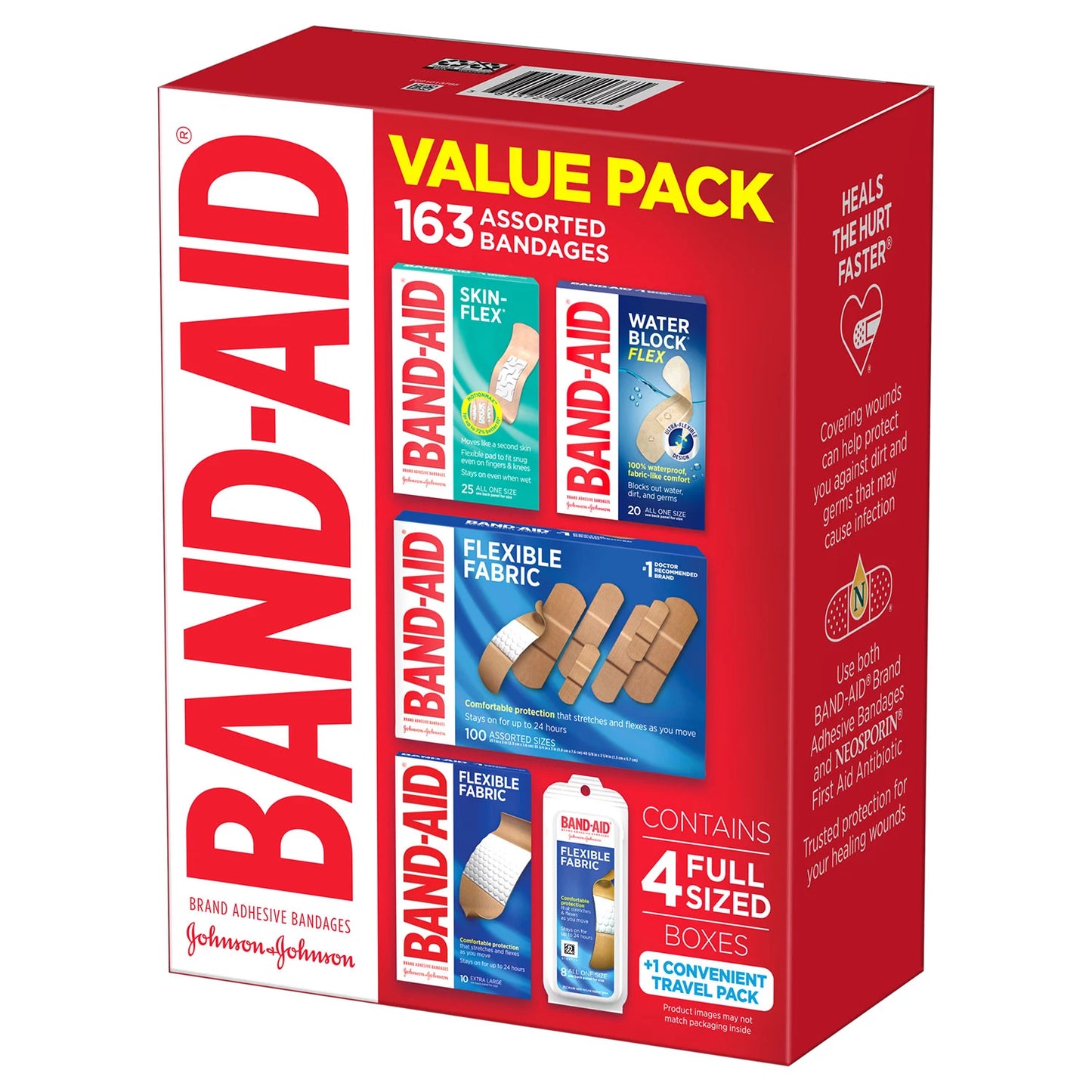 Band Aid Brand Variety Pack Adhesive Bandages 163 Ct Wepak 4 U Inc