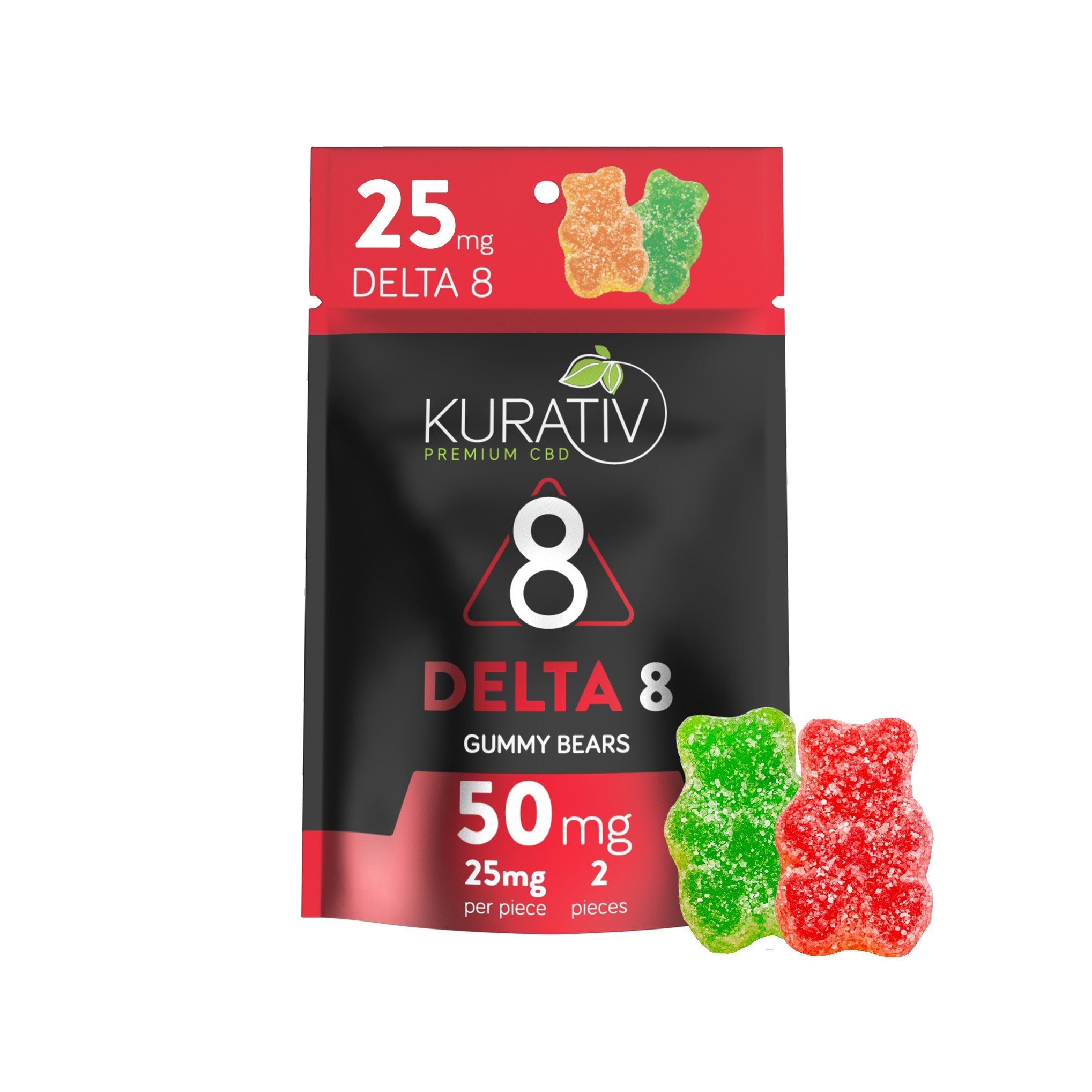 Delta 8 Gummy Bears 50mg 2 Pack 599 Kurativ Premium Cbd